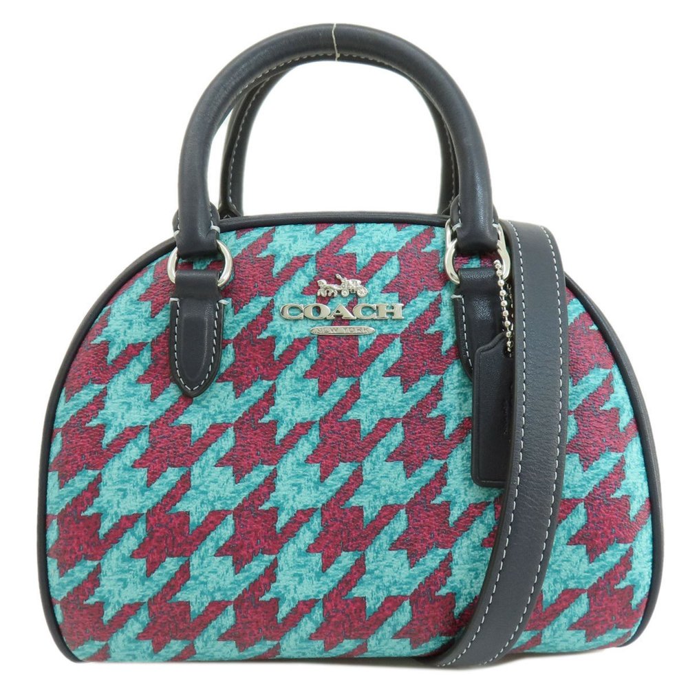 Coach Cj628 Sydney Satchel Houndstooth Print Handbag … - Gem